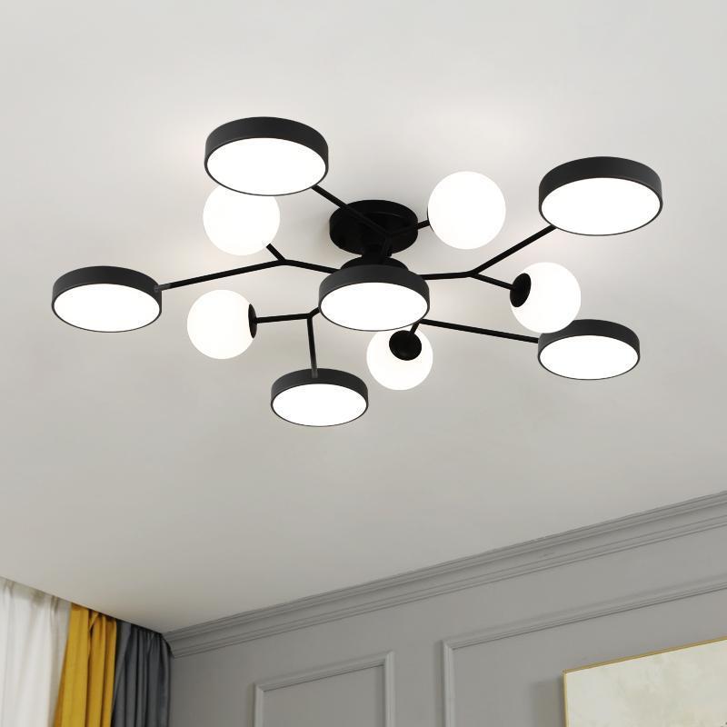 ceiling modern black and white glass ball D5214 – Lightingshop