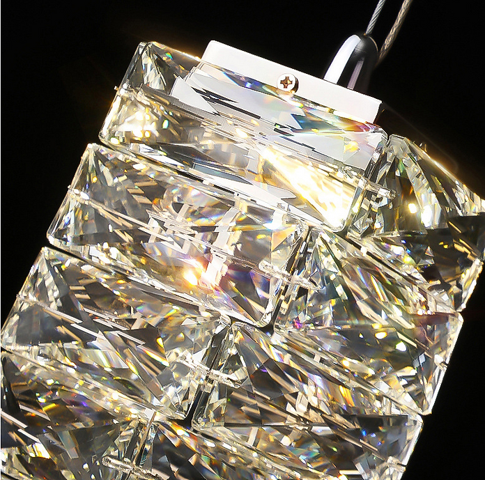 LED Spiral Stainless Steel Crystal Pendant Light – Lightingshop