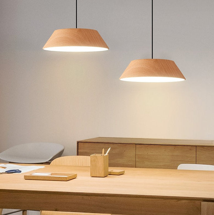 LED Retro Style Simple Wooden Color Pendant Light – Lightingshop